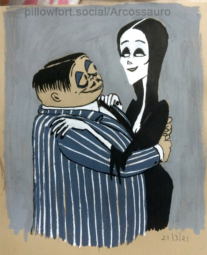 Wednesday Addams Morticia Hugging