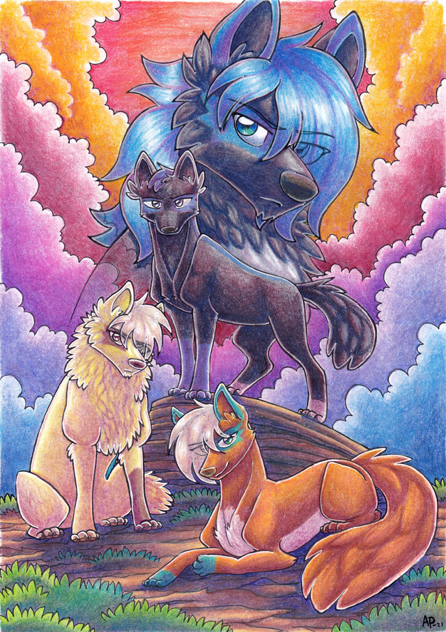 Cute Anime Wolf Couple